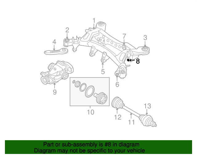 33326770829 - 2006-2021 BMW Suspension Cross-Member Insulator (33-32-6 ...