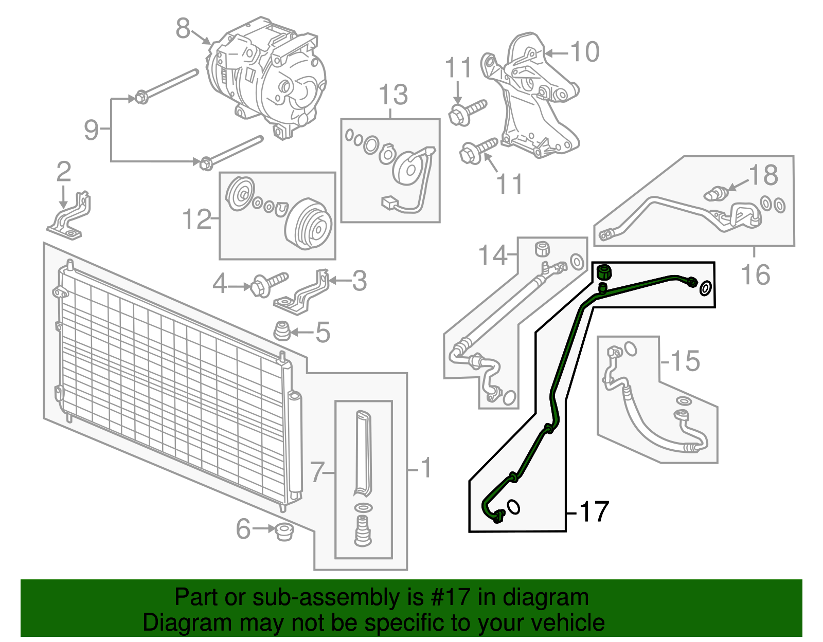 80341-TK8-A01 - Evaporator Tube 2011-2017 Honda Odyssey | Honda Parts ...
