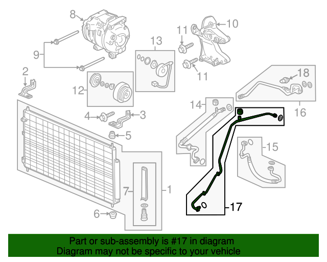 80341-TK8-A01 - Pipe Assembly Receiver - 2011-2017 Honda Odyssey ...