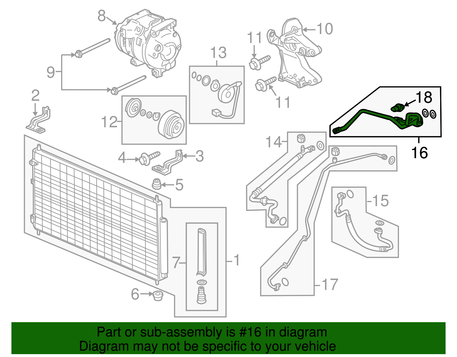 80320-TK8-A11 - 2011-2017 Honda Odyssey - Pipe Assembly Air Conditioner ...