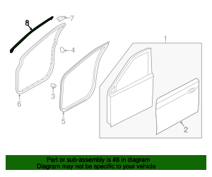 2013-2019 Hyundai Upper Weather-Strip 82160-2W000 | Hyundai Wholesale ...