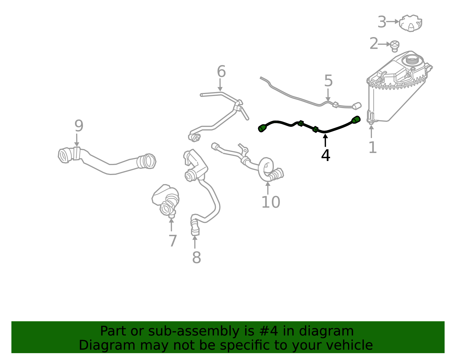 17128602668 - 2018-2019 BMW M550i xDrive Overflow Hose (17-12-8-602-668 ...