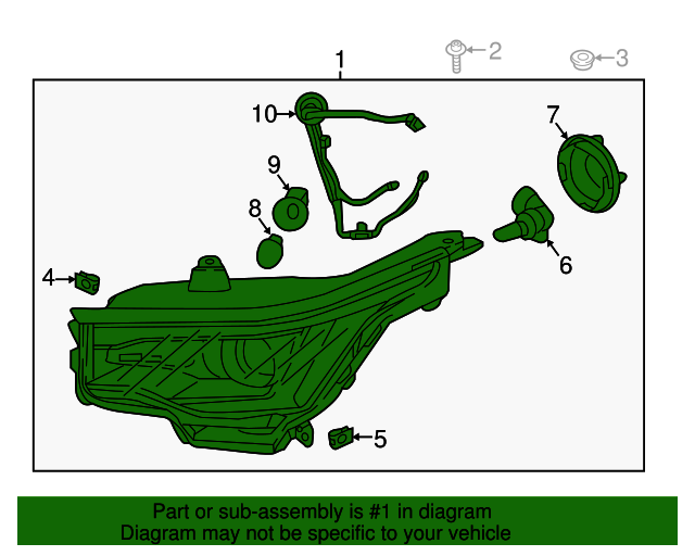 2017-2019 GMC Acadia Passenger Side Headlamp 84736973 GM ...