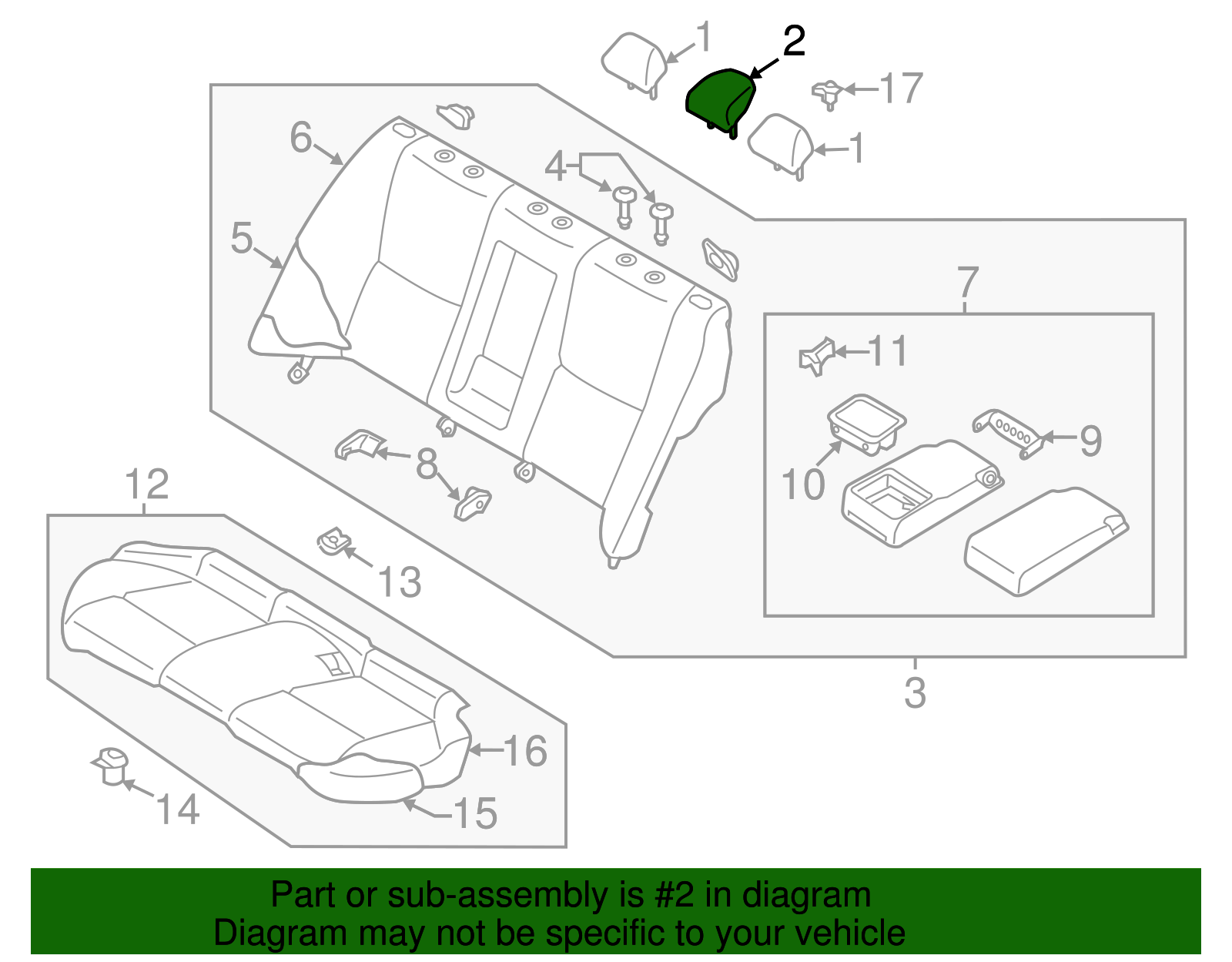 86460-4GA1A - High-Quality Headrest for 2014-2020 Infiniti Q50 ...