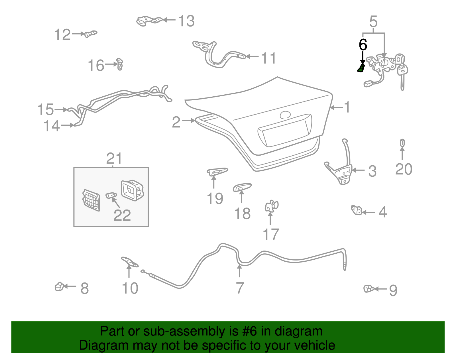 1992-2011 Toyota Cylinder & Keys Snap 69759-06020 | Toyota Parts Center