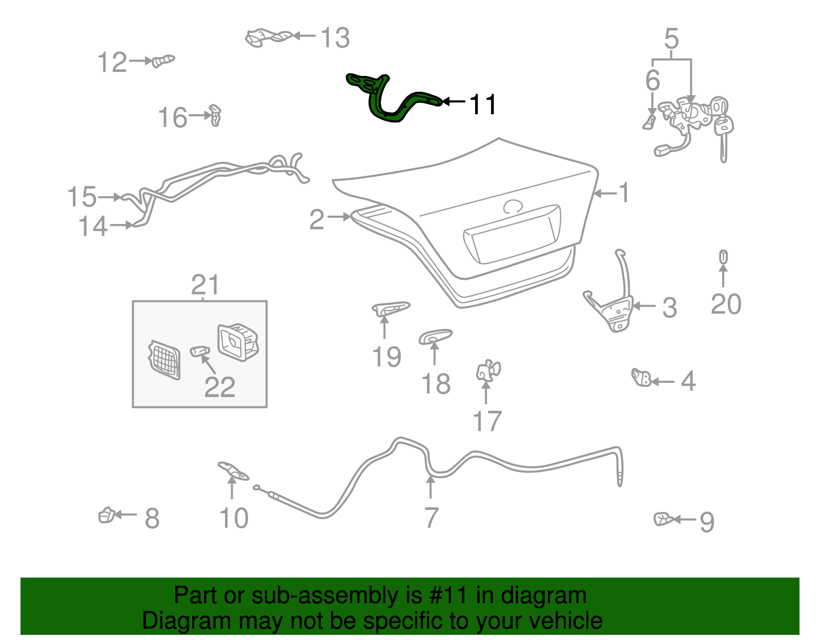 Genuine Toyota Hinge part# 64503-AA040 for 2002-2006 Toyota Camry ...