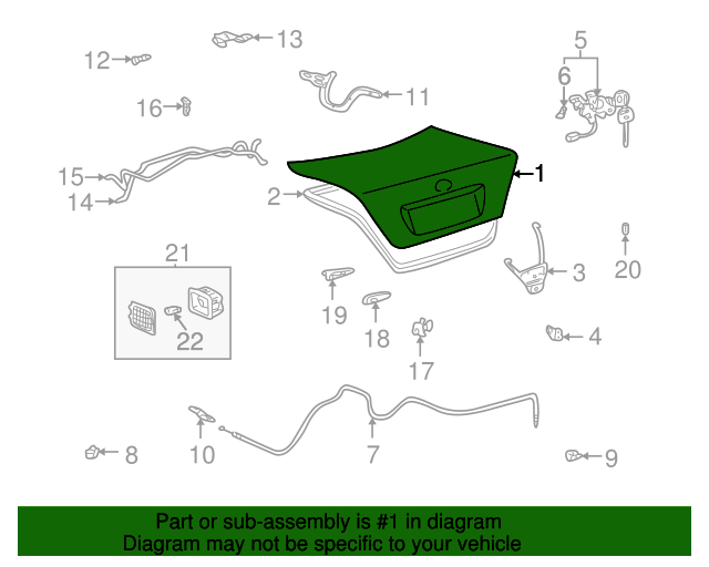 2002-2006 Toyota Camry Trunk Lid 64401-AA061 | Toyota Parts Center