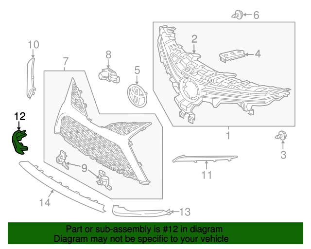 53123-06150 - Grille Molding - 2021-2023 Toyota Camry | OEM Genuine ...