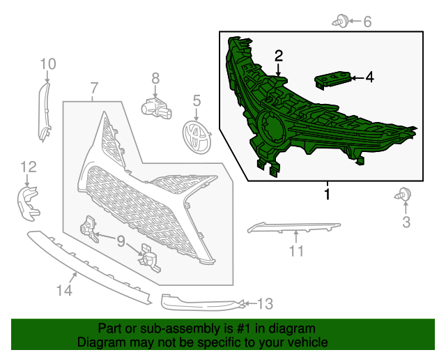 2018-2020 Toyota Camry Grille 53101-06E10 | AutoNationParts.com