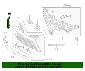 52712-06100 - Grille Molding (Right, Front) - 2018-2021 Toyota Camry ...