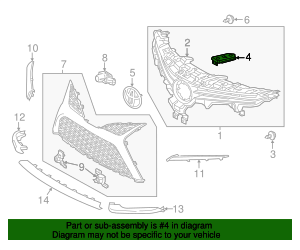 52521-06090 - Upper Grille Retainer - 2018-2023 Toyota Camry | OEM ...
