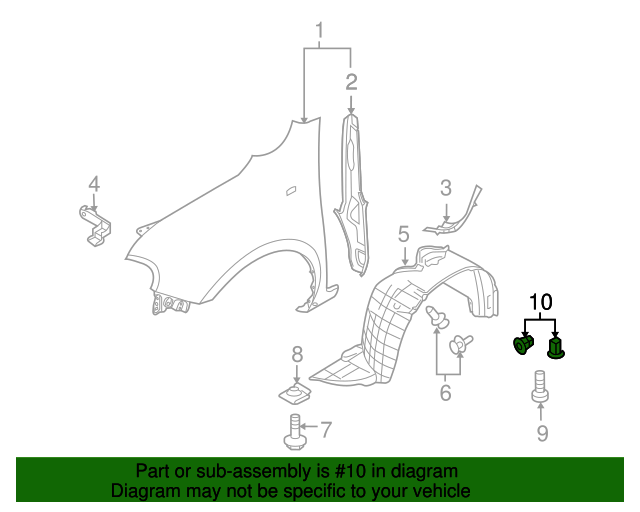 Fender Liner Grommet - Nissan (01281-00831) | TascaParts.com