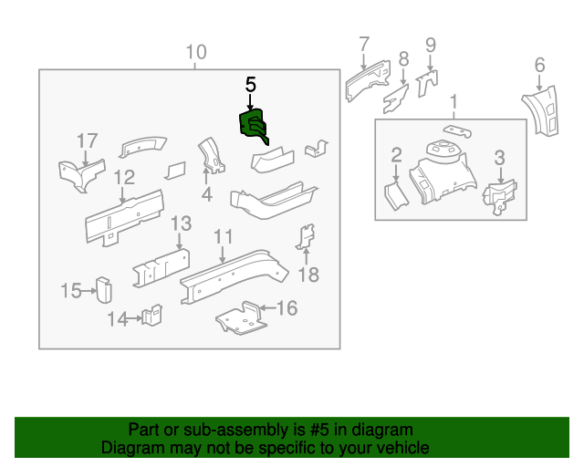 2007-2017 GM Apron Reinforced 15923708 GM | GMPartsDirect.com