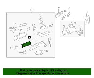 2007-2017 GM Passenger Side Front Compartment Intermediate Side Rail ...