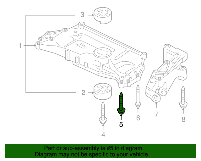 N-105-286-02 - Suspension Cross-Member Mount Bolt 2006-2013 Audi | Audi ...