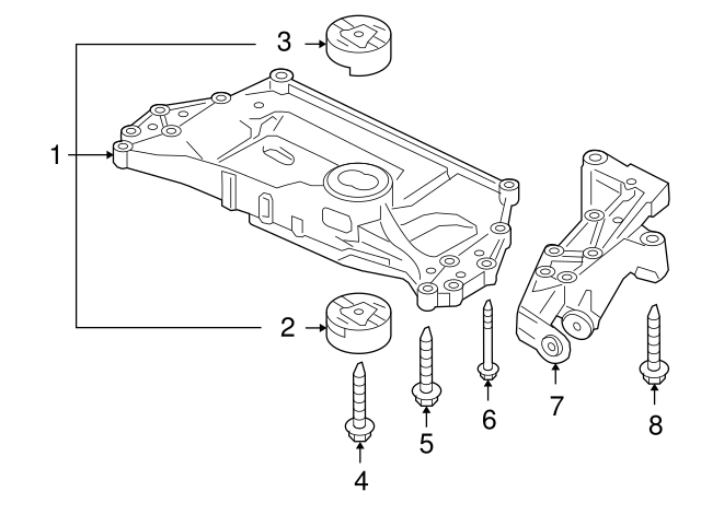 2006-2013 Audi Suspension Cross-Member Mount Bolt N-105-286-02 | Audi ...