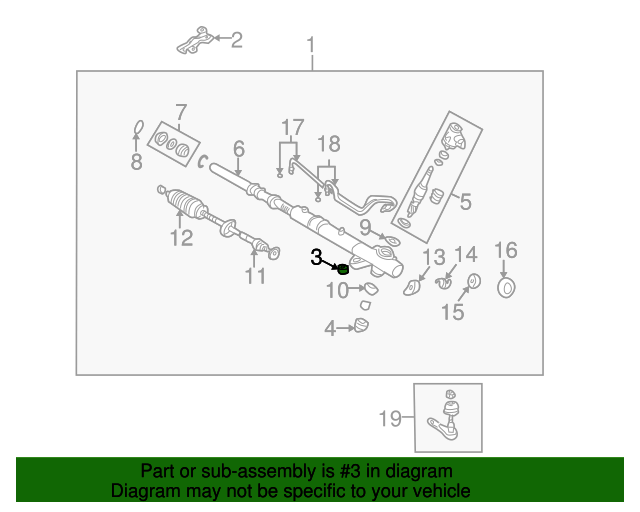MR961624 - Rack And Pinion Mount Bushing 2003-2006 Mitsubishi ...