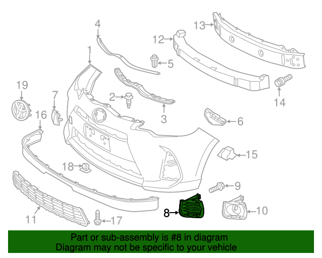 2015 Toyota Prius C Cover Fog Lamp - DRIVERS SIDE 81482-52520 | Toyota ...