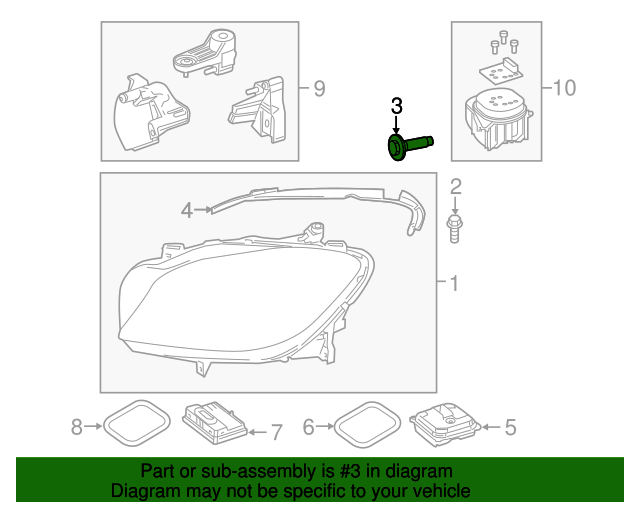 2016-2019 Mercedes-Benz Headlight Mounting Bolt 000-990-86-23 | MB OEM ...