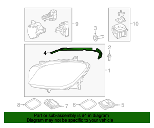 166-826-00-00 - Headlight Seal 2017-2019 Mercedes-Benz | AutoNation Parts