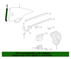 215-670-01-39 - Quarter Glass Seal 2000-2006 Mercedes-Benz | AutoNationParts.com