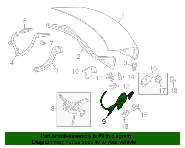 222-750-01-85 - Deck Lid Latch 2014-2020 Mercedes-Benz ...