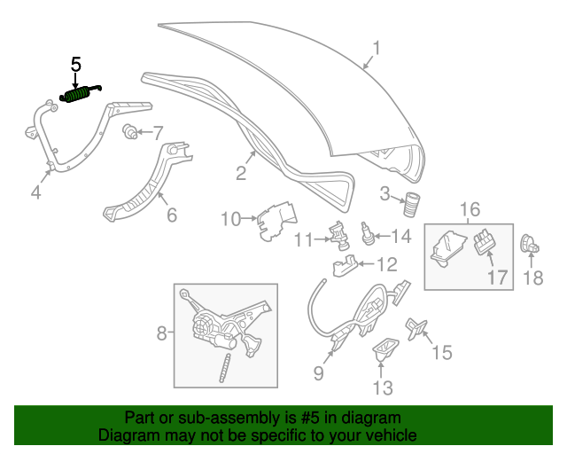 2014-2020 Mercedes-Benz Trunk Torque Rod 222-750-01-36 | AutoNation Parts