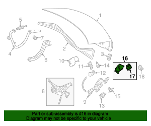 222-750-05-93-64 - Deck Lid Handle 2014-2017 Mercedes-Benz ...
