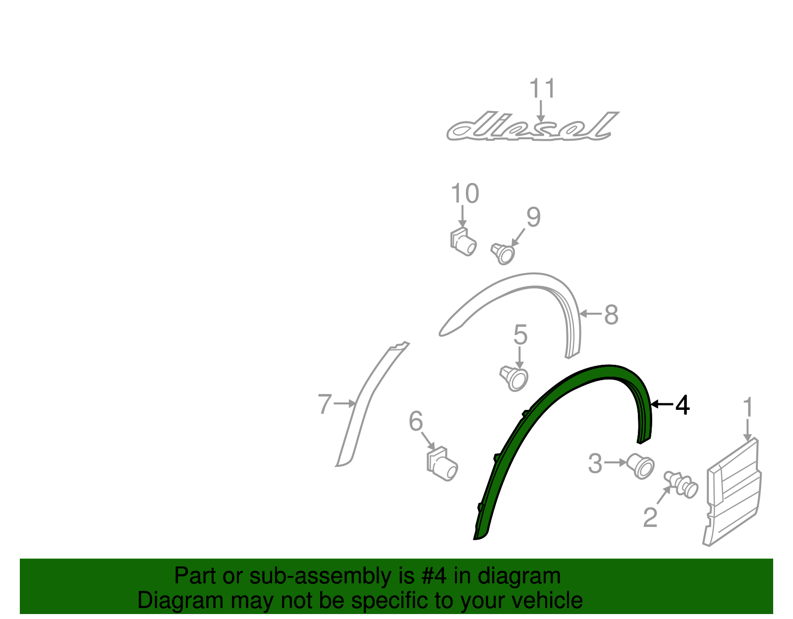 2011-2018 Porsche Cayenne Wheel Opening Molding 958-559-728-30-G2X | OEM Parts Online