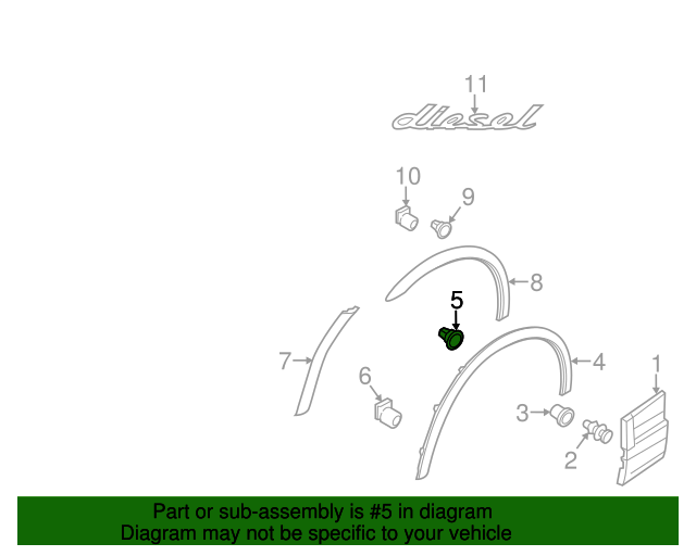 2011-2018 Porsche Cayenne Wheel Opening Molding Clip 000-043-984-00 ...