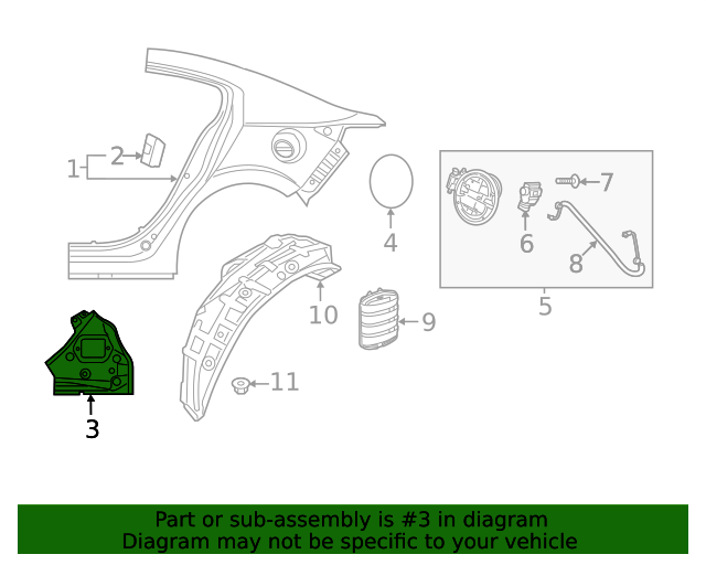 2019-2020 Mazda 3 Rear Extension - Passenger Side (RH) BDTS-70-4A1 ...