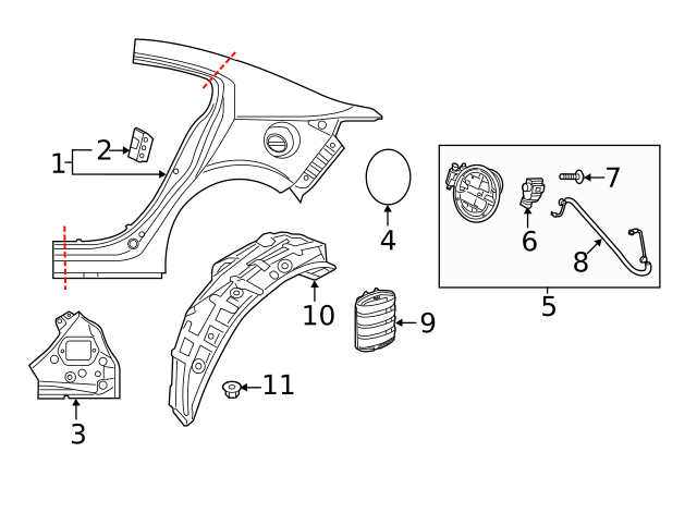 2019-2020 Mazda 3 Wheelhouse Liner - Driver's Side (LH) BDTS-56-1J1A ...