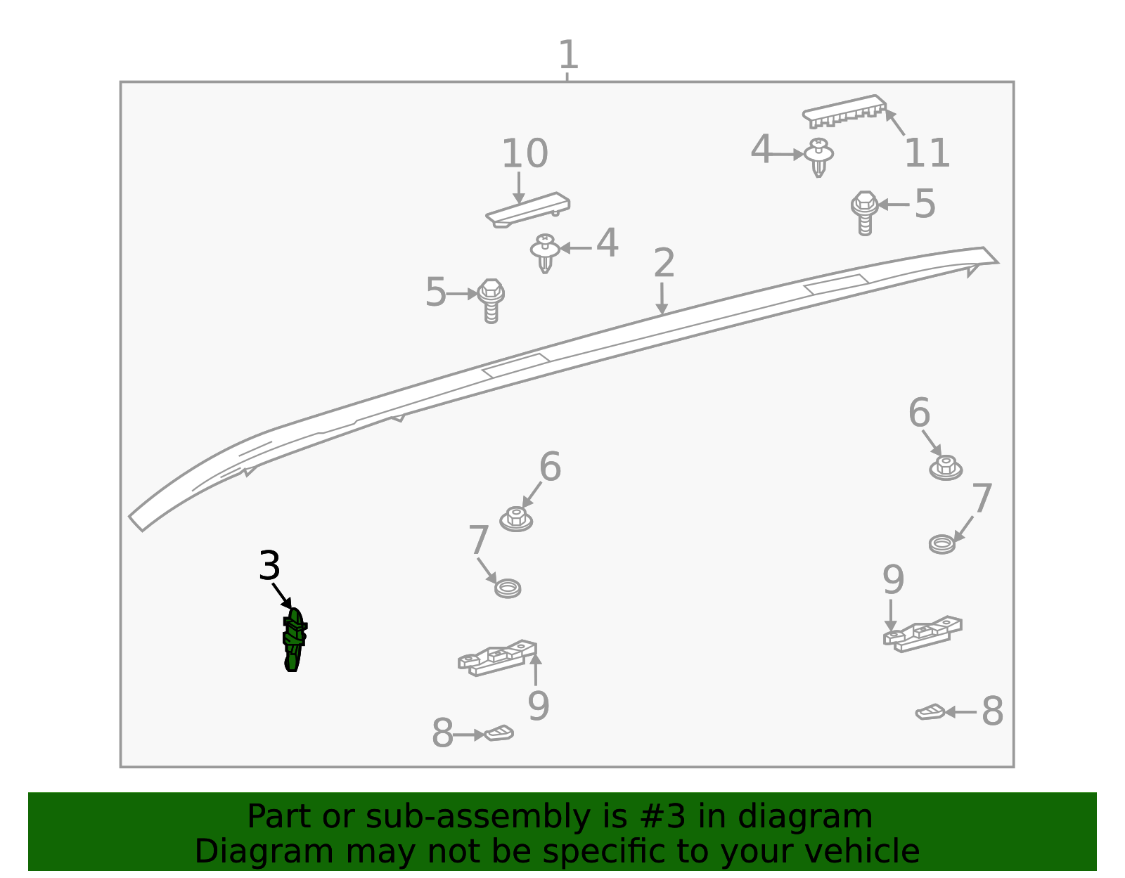 2019-2024 Toyota Roof Luggage Carrier Side Rail Clip 63451-0R080 ...