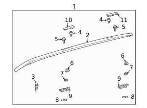 63451-0R080 - Roof Luggage Carrier Side Rail Clip - 2019-2024 Toyota ...