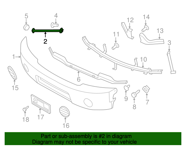 2004-2015 Nissan Bumper Brace 62222-7S000 | QuirkParts