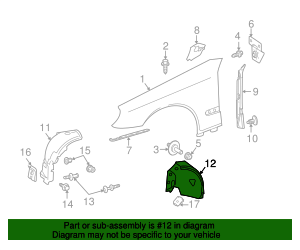 211-690-13-30 - Wheelhouse Liner 2003-2009 Mercedes-Benz | Mercedes ...