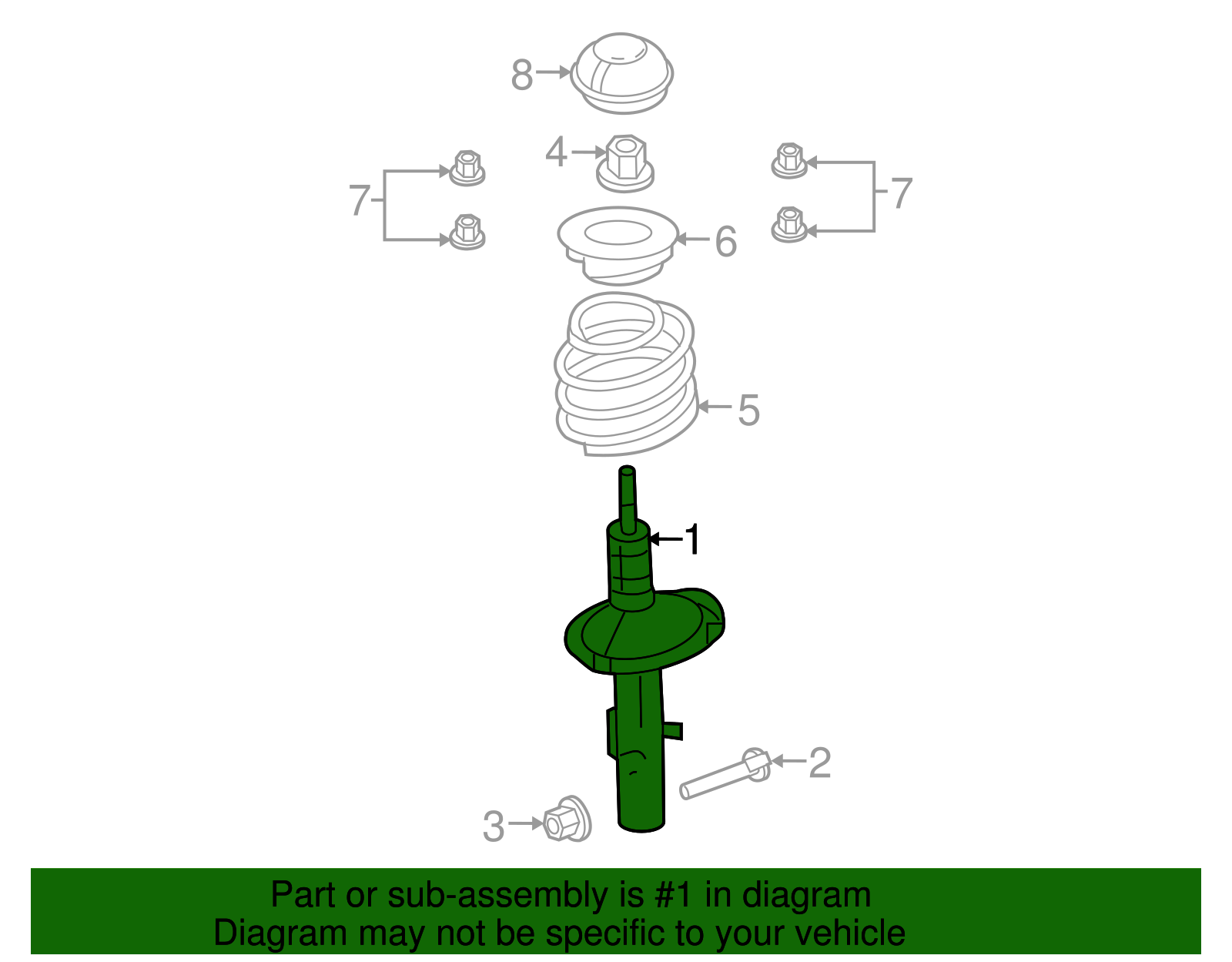 2013-2019 Ford Motorcraft™ Strut AST-12320 | Retail Performance Auto Parts