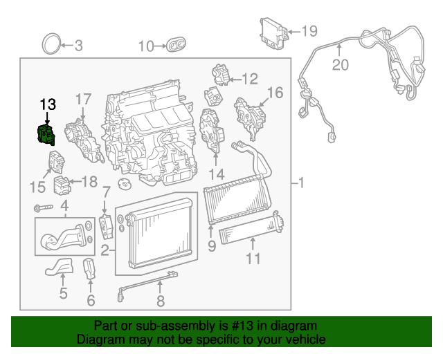 2013-2014 Lexus HVAC Blend Door Actuator 87106-30530 | OEM Parts Online