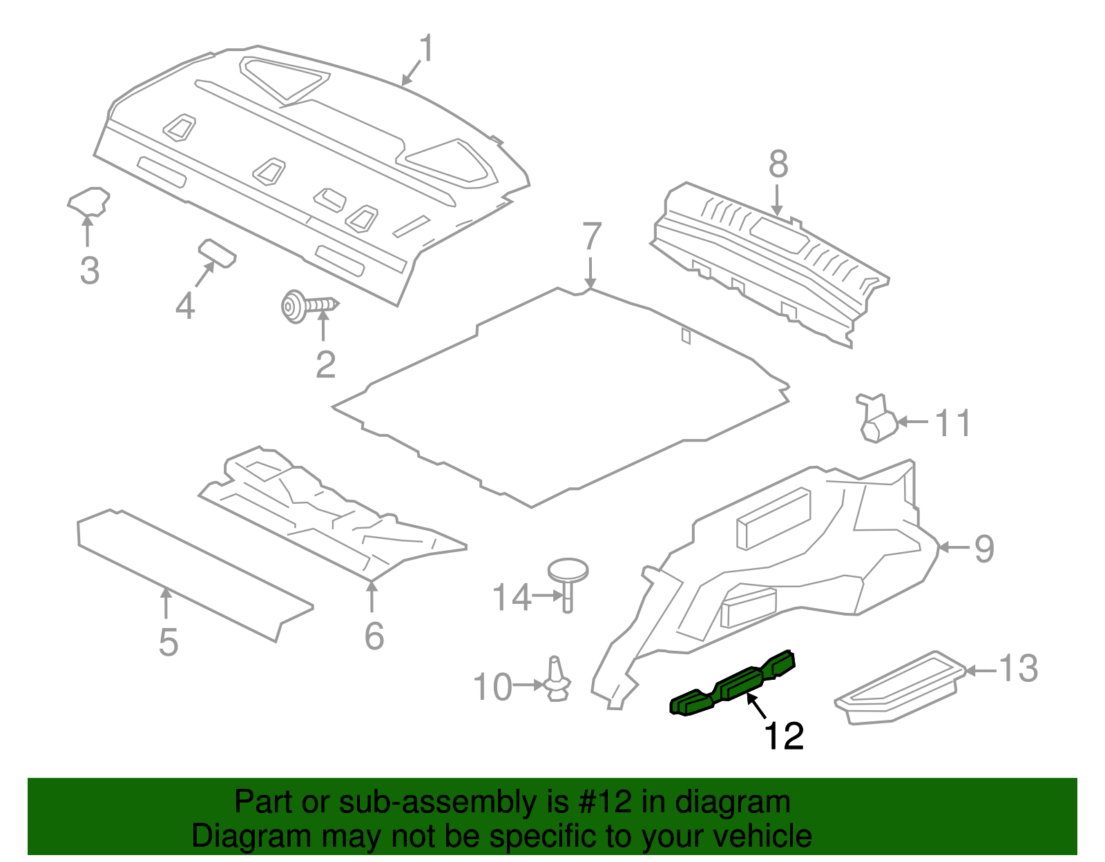Genuine OEM Trunk Side Panel Mount Bracket Part# T2H5306 Fits 2016-2020 ...