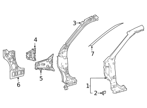 2020-2023 Toyota Highlander Fender Gusset 61146-0E080 | Toyota Parts Center