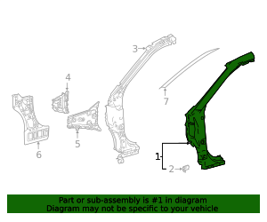 61114-0E010 - Outer Hinge Pillar - 2020-2023 Toyota Highlander | OEM ...