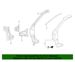 2020-2023 Toyota Highlander Outer Hinge Pillar Bracket 53821-0E050 ...