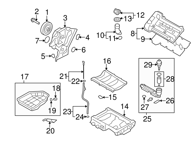 2009 Kia Borrego Oil Pan 21520-3C650 | TascaParts.com