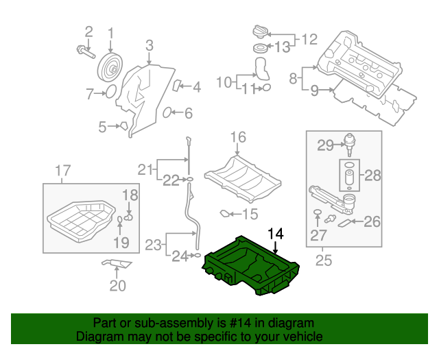 2009 Kia Borrego Oil Pan 21520-3C650 | TascaParts.com