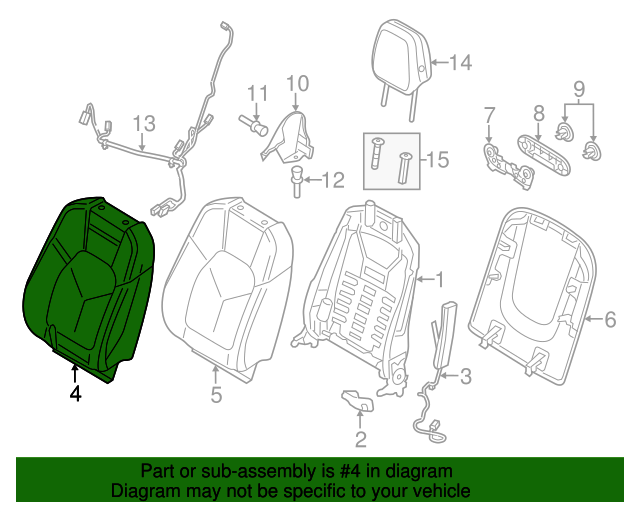 2011-2024 Porsche Seat Back Pad 95B-881-775-D | Sunset Porsche Parts