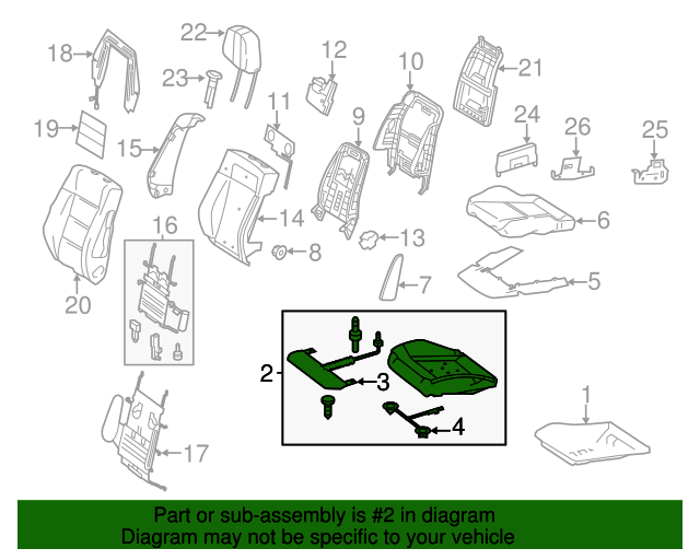 212-910-07-50 - Seat Cushion Pad 2010-2016 Mercedes-Benz | Mercedes ...