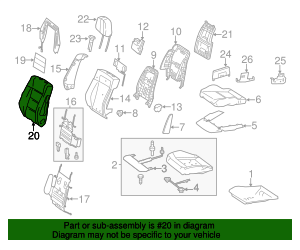 2014-2016 Mercedes-Benz Seat Back Cushion Cover 212-910-83-07-8R85 ...
