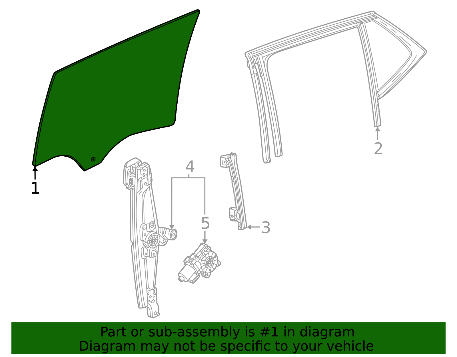 42774553 - Rear Driver Side Door Window 2020-2025 Buick Encore GX ...