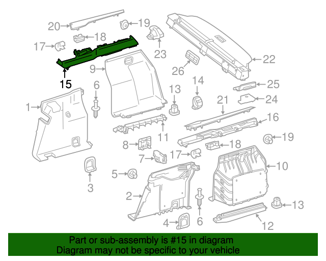 212-690-34-25-9051 - Interior Quarter Panel Trim Panel 2011-2016 ...