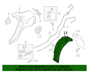 2021-2023 Hyundai Quarter Panel Splash Shield 86821-AB000 ...